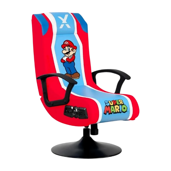 X Rocker Super Mario Pedestal Stol, blå - POWER.dk