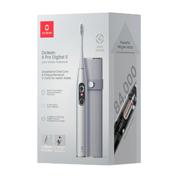Oclean X Pro digital Set sähköhammasharja, hopea - Power.fi