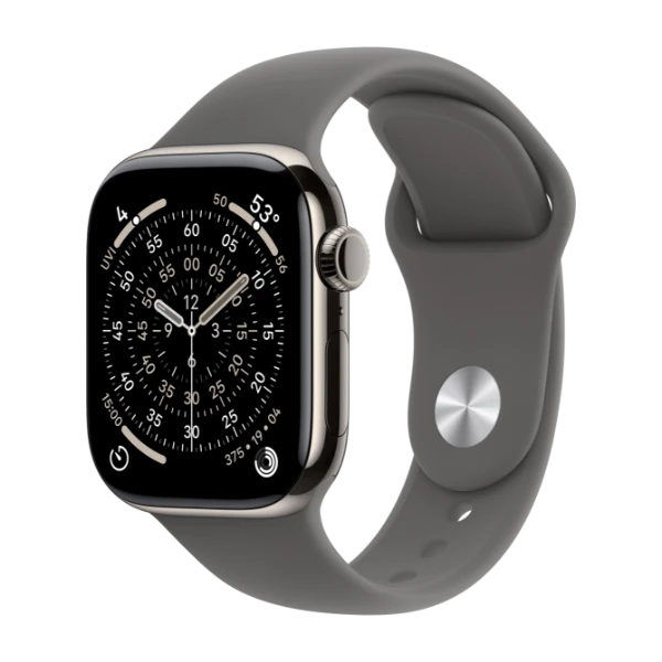 Apple Watch Series 11 GPS + Cell 42 mm naturlig titan, granitgrå ...