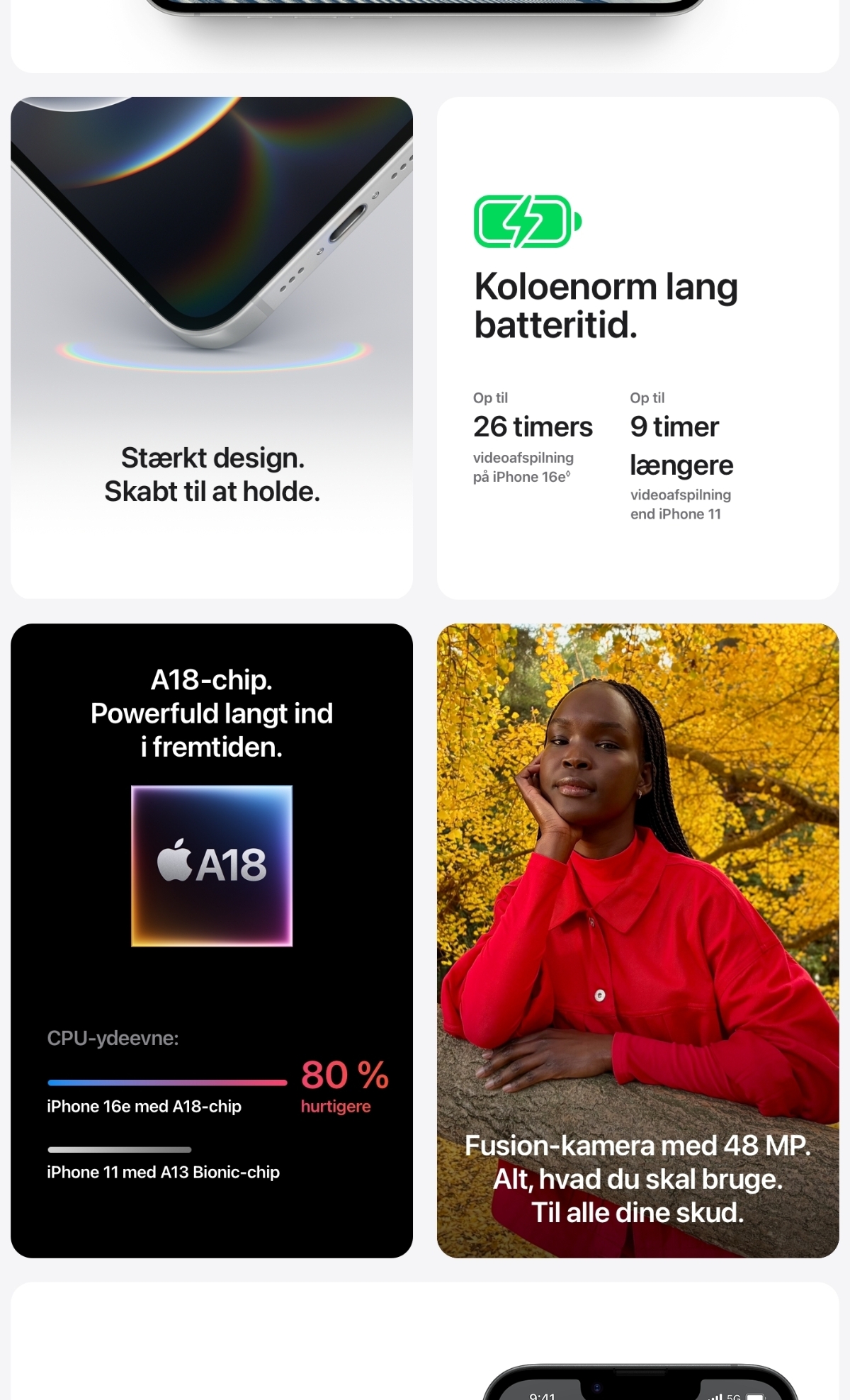 Apple iPhone 16e 128 GB, sort - POWER.dk