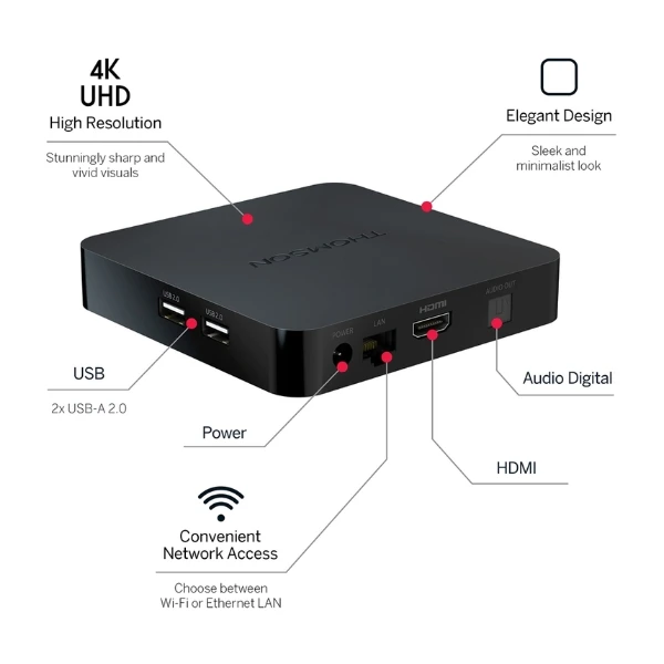 Thomson Streaming Box 240M 4K-mediaspelare - Power.se