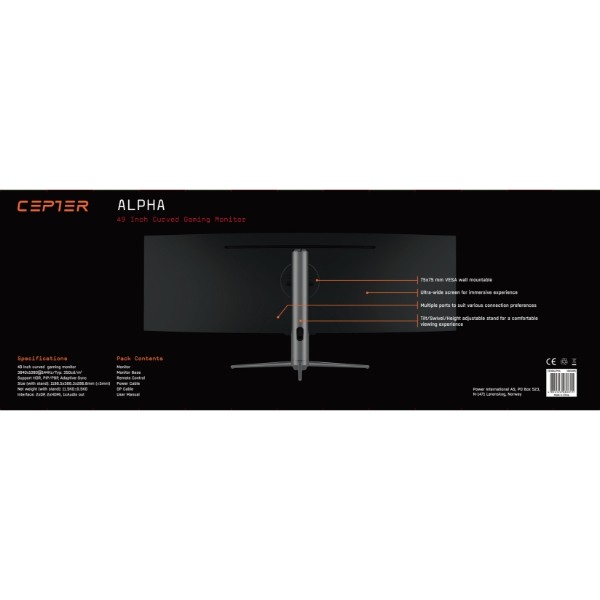 Cepter Alpha 49" DFull HD gaming monitor - CEPTER
