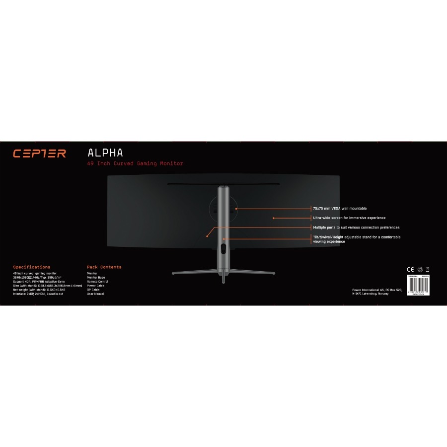 Cepter Alpha 49" DFull HD gaming monitor - CEPTER