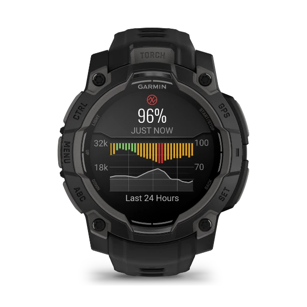 Garmin Instinct 3 45 mm smartklokke, AMOLED, svart/kull - Power.no