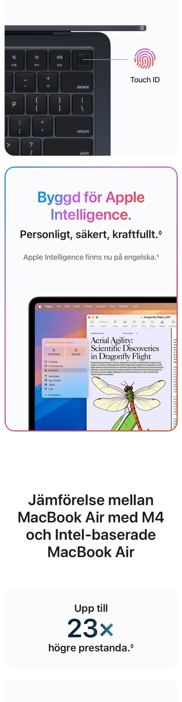 Apple MacBook Air 13" (2025, M4) 16/256 GB, midnatt - Power.se