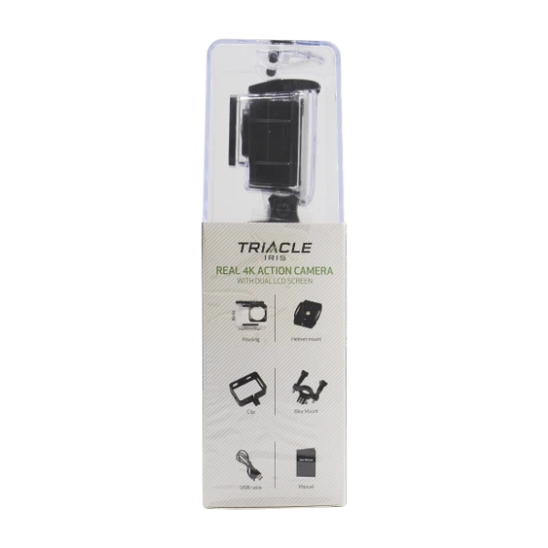 Triacle Iris 4002 actionkamera 4K Kaksoisnäyttö WiFi, harmaa - Power.fi