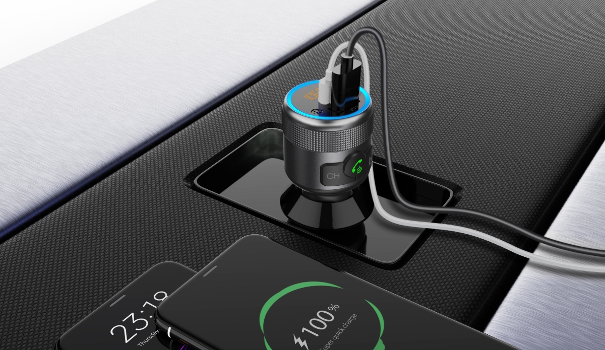 Dacota Platinum Bluetooth Handsfree FM-sändare och billaddare, svart ...