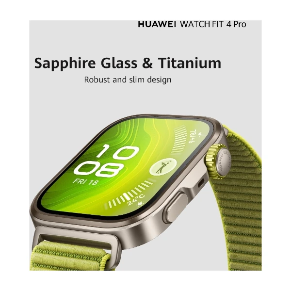HUAWEI WATCH FIT 4 Pro smartklokke, titanium/grønn - Power.no