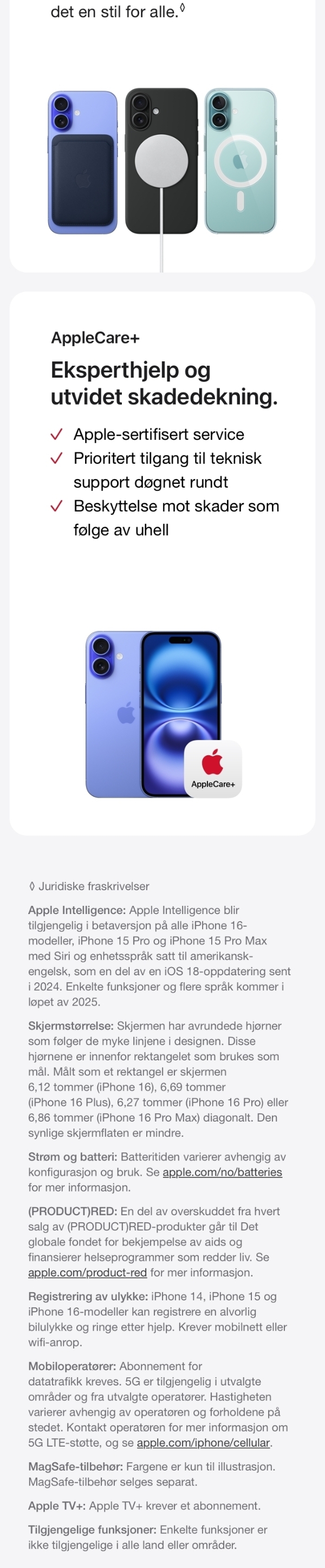 Apple iPhone 16 Plus 128 GB, ultramarin - Power.no