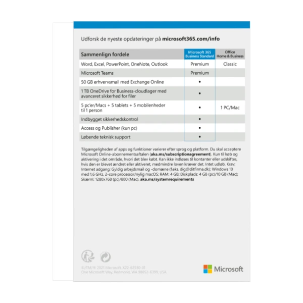 Microsoft 365 Business Standard software - POWER.dk