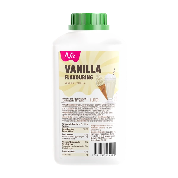 Nic Flavorit smakssirup 1L, vanilla - Power.no