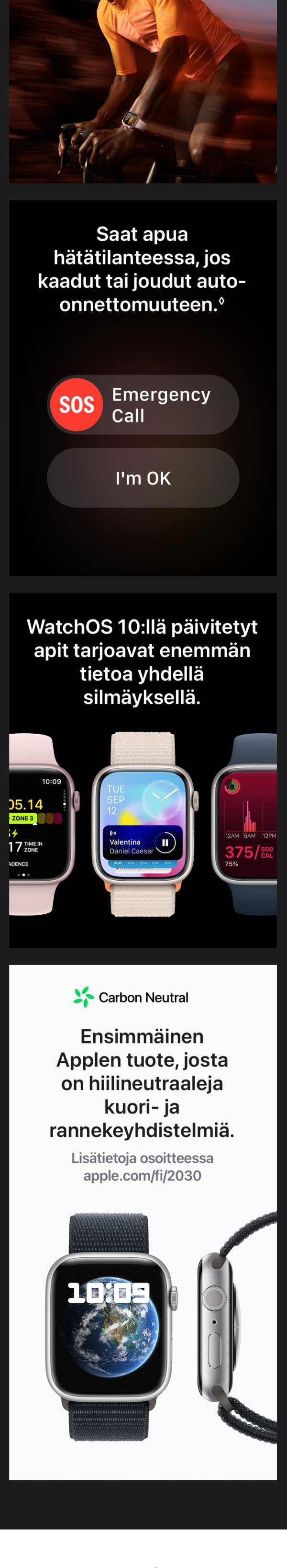 Apple Watch Series 9 GPS 41 mm pinkki alumiinikuori, vaaleanpunainen ...