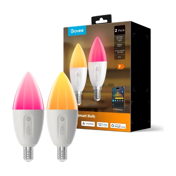 Govee Smart E14 WIFI+BT smartlampa, 2 st - Power.se