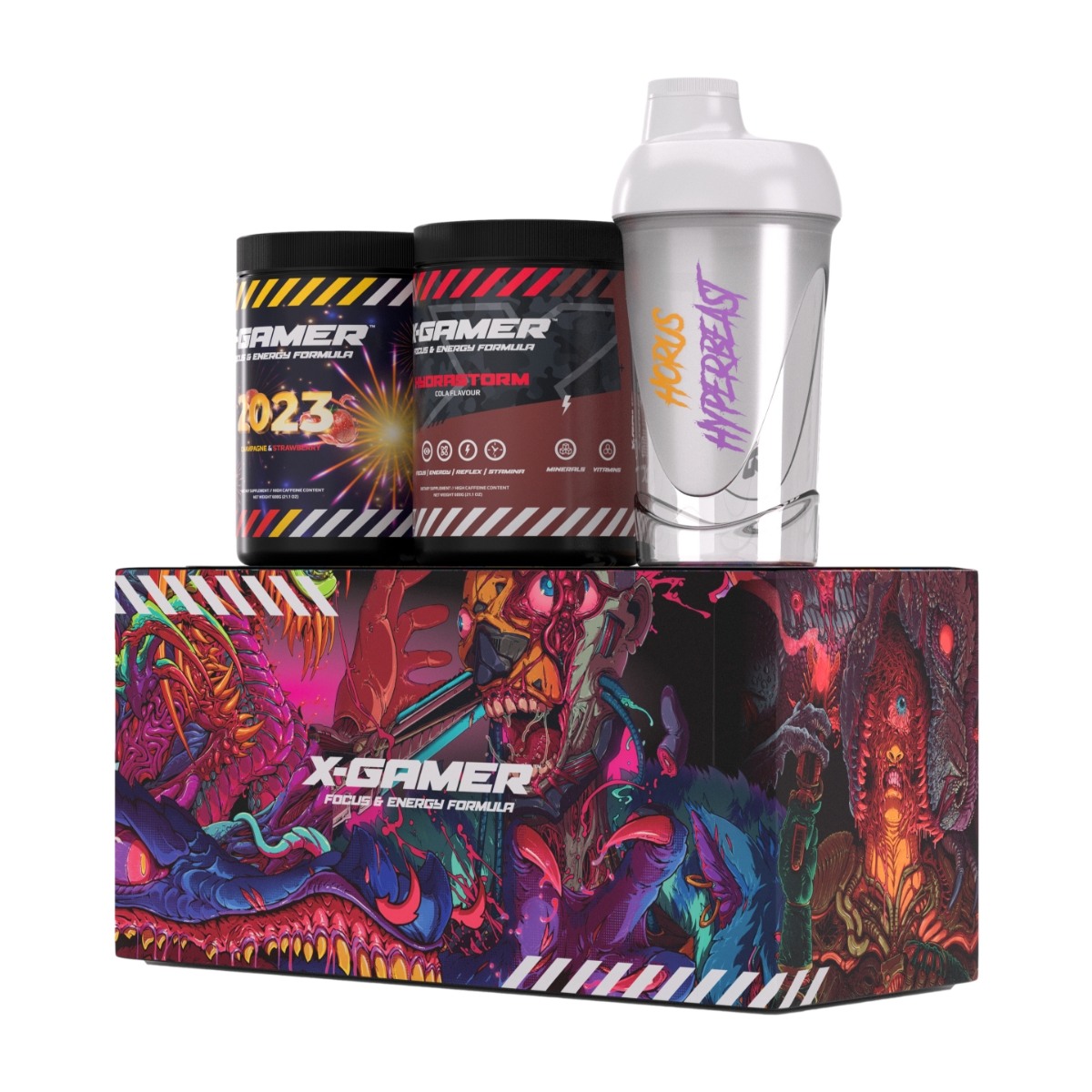 X-Gamer bundle 2XTUBZ + Shaker Energidrikk På boks - Power.no