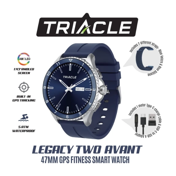 Triacle Legacy Two Avant smartklokke, blå - Power.no