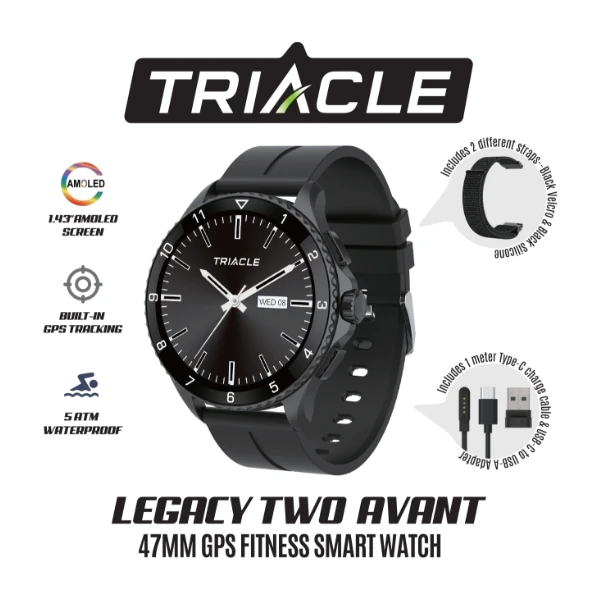 Triacle Legacy Two Avant smartklokke, svart - Power.no