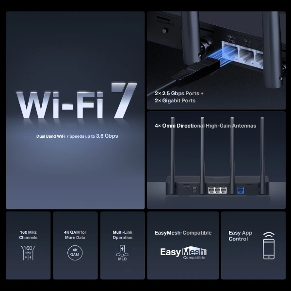 MERCUSYS MR27BE Wi-Fi 7 -reititin - Power.fi