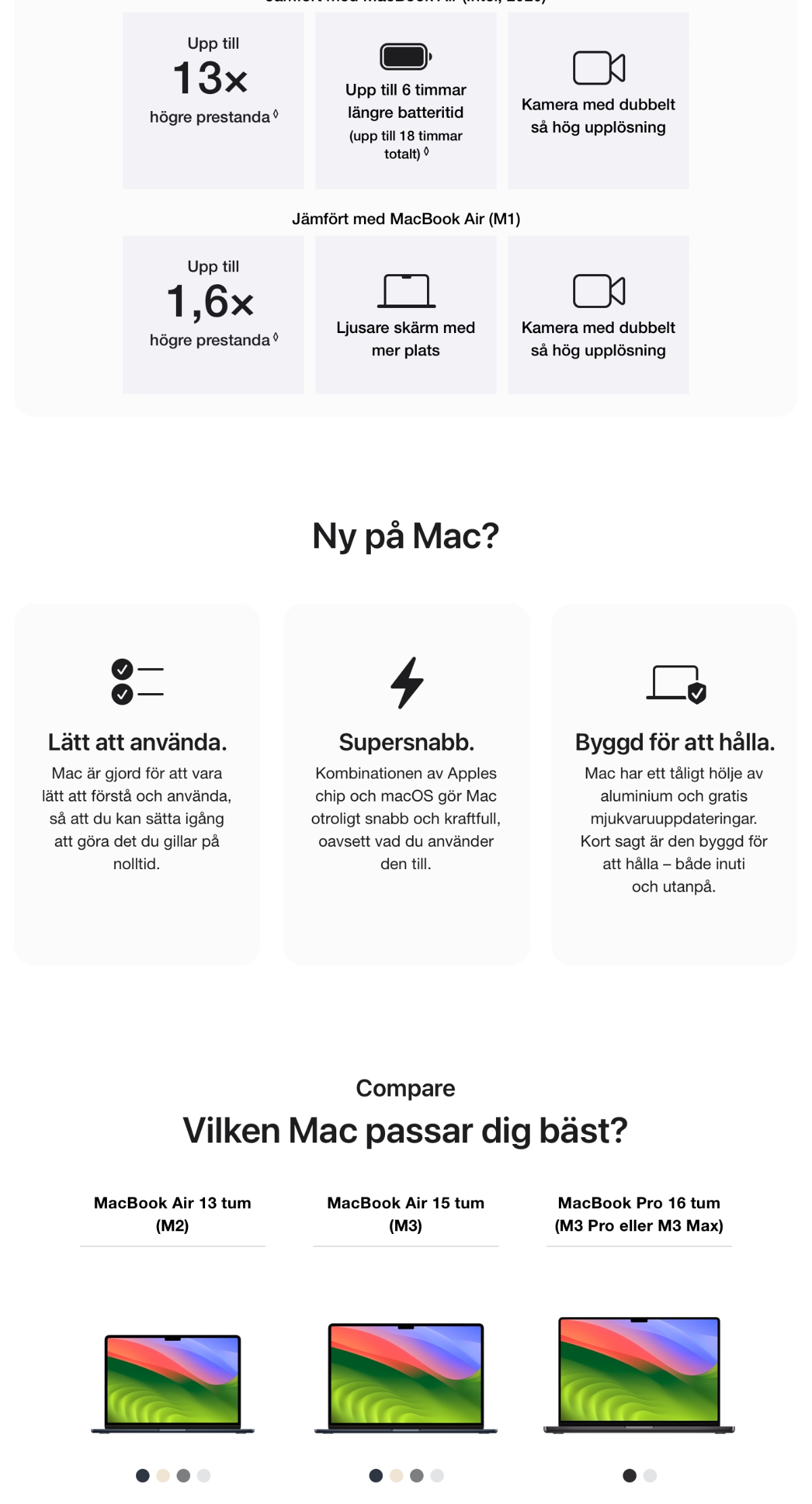 Apple MacBook Air 13" (2024, M3) 16/256 GB, midnatt - Power.se