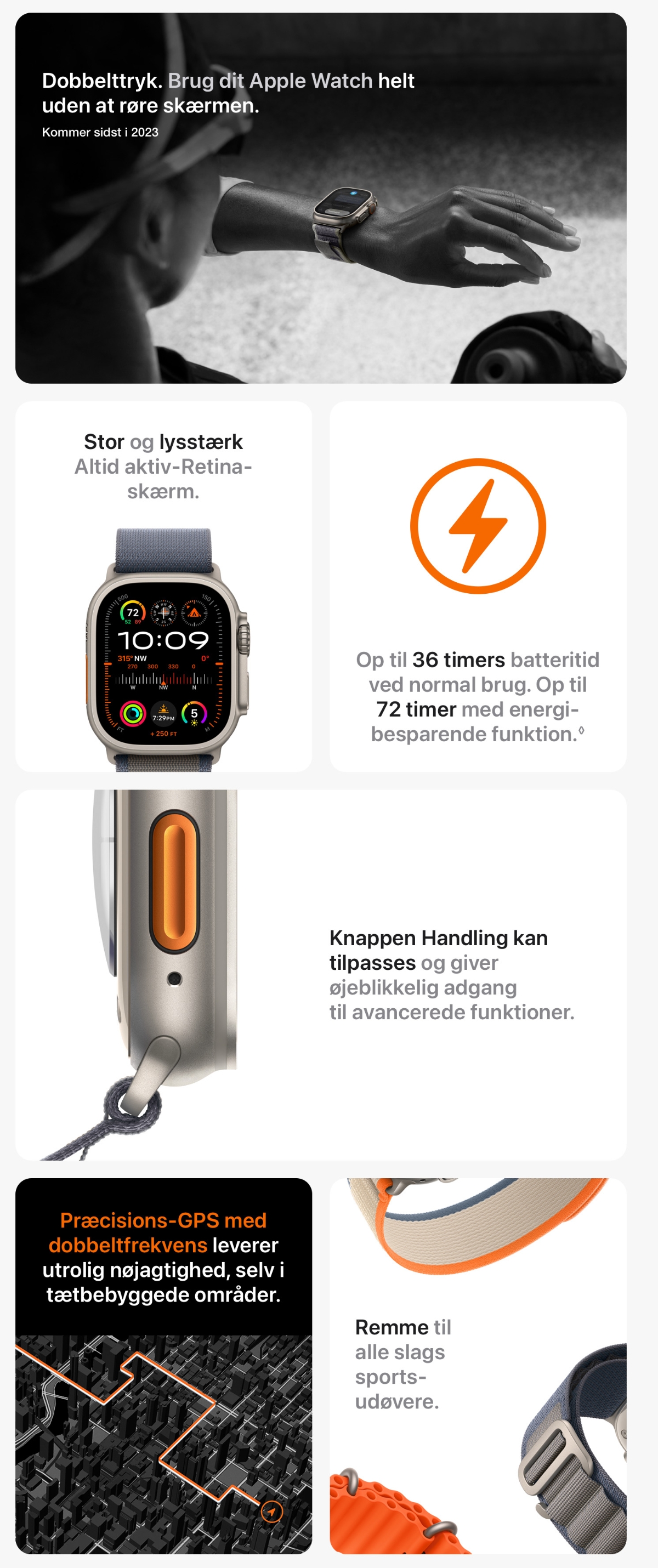 Apple Watch Ultra 2 GPS + Cellular, 49 mm Titanium urkasse med orange ...