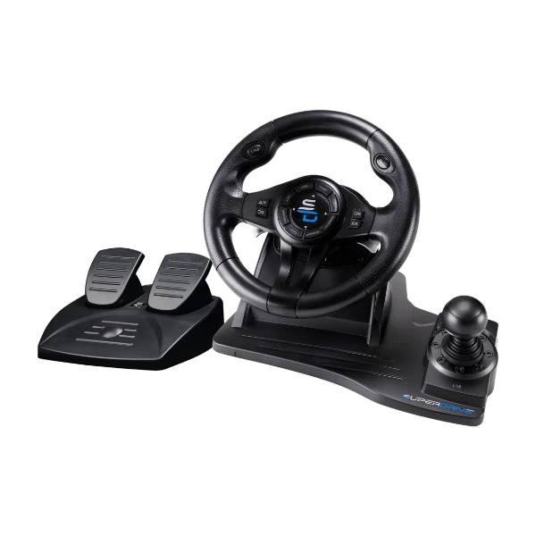 SUPERDRIVE Racing Wheel GS550 - Ratt med Växelspak och pedaler - Power.se