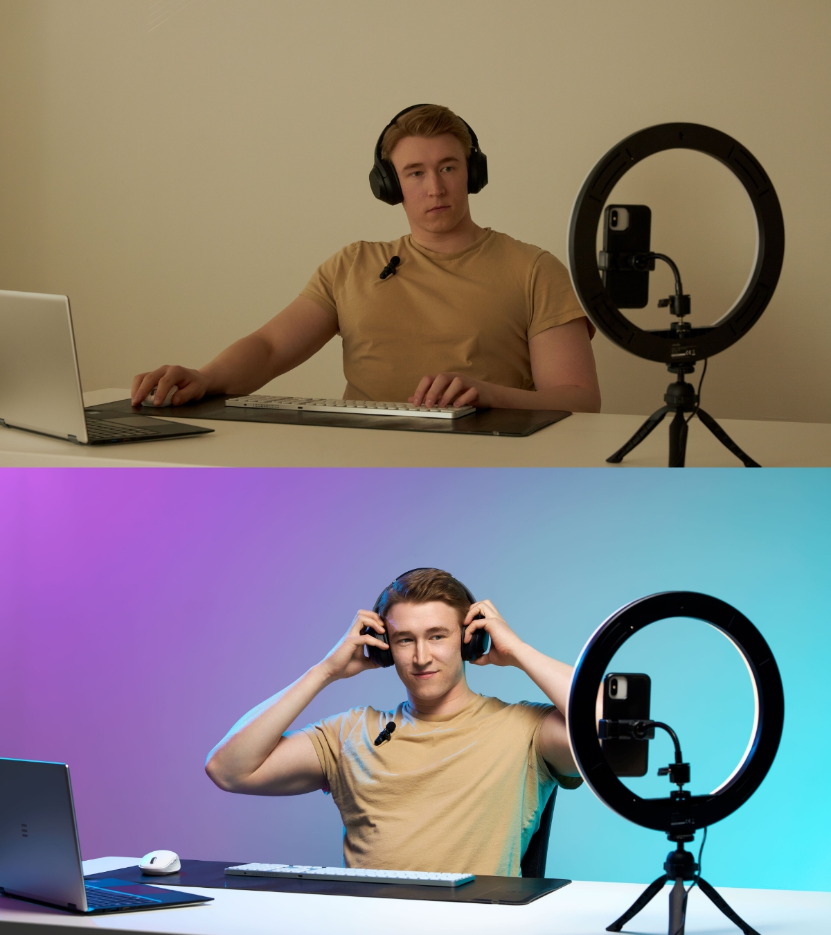 Dacota Platinum 13" RGB-ringlys med stativ & taske - Power.dk