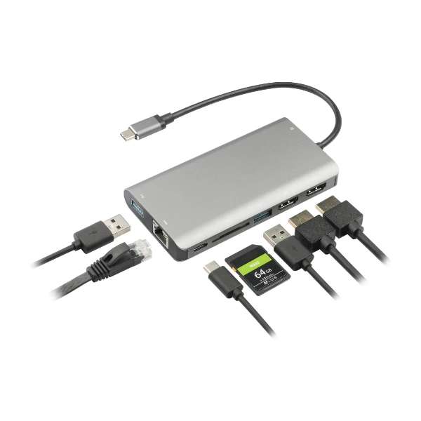 Dacota Platinum 8 In 1 USBC-adapter 100 w - POWER.dk