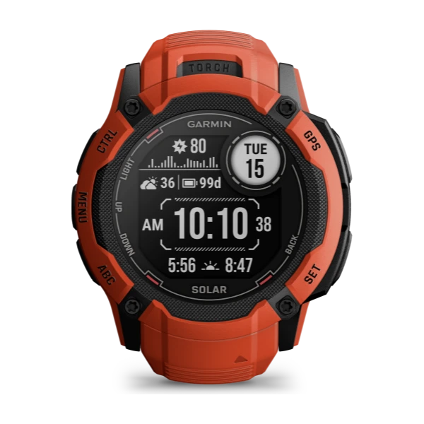 Garmin Instinct 2X Solar GPS smartwatch, flame red - POWER.dk