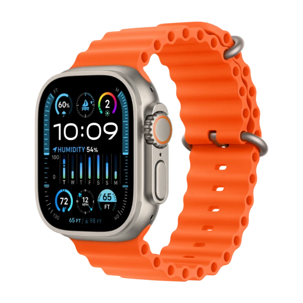 Apple Watch Ultra 2 GPS + Cellular, 49 mm Titaanikuori, oranssi ocean ...