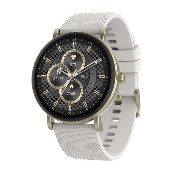 Triacle Legacy One Fitness smartklokke, gull/hvit - Power.no