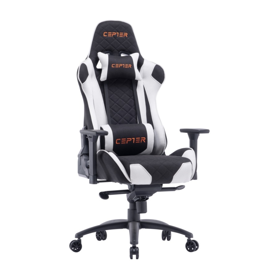 CEPTER ROGUE FABRIC GAMING CHAIR - BLACK & WHITE - CEPTER