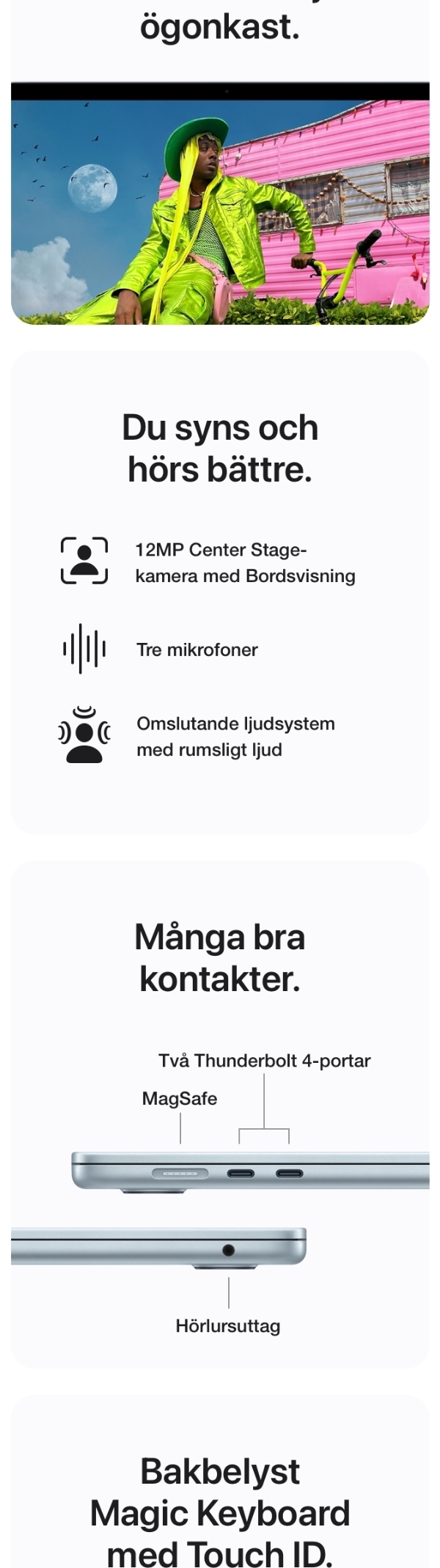 Apple MacBook Air 13" (2025, M4) 16/256 GB, midnatt - Power.se