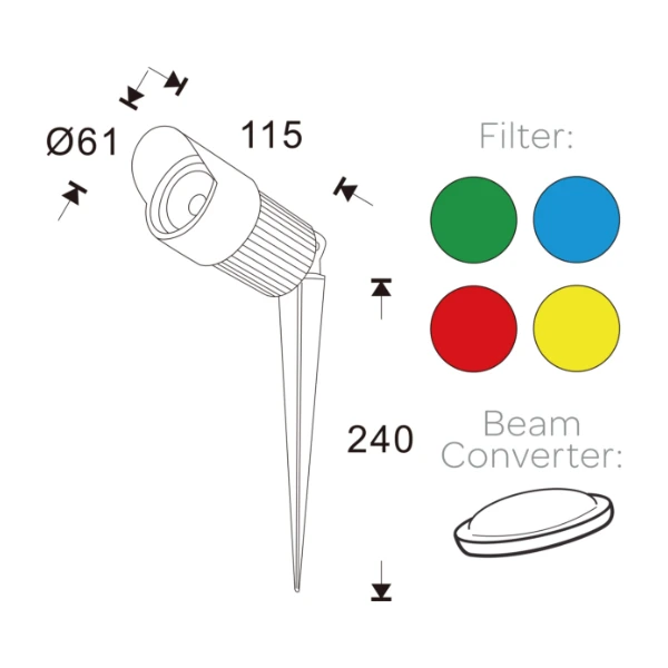 Kulz Garden, 12 V spotlys 10 W, 56 mm RGB - POWER.dk