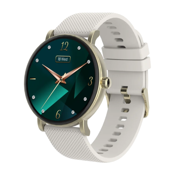 Triacle Legacy One Fitness smartklokke, gull/hvit - Power.no