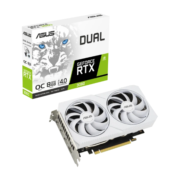 ASUS DUAL GEFORCE RTX 3060 WHITE OC 8 GB GRAFIKKORT - Power.no