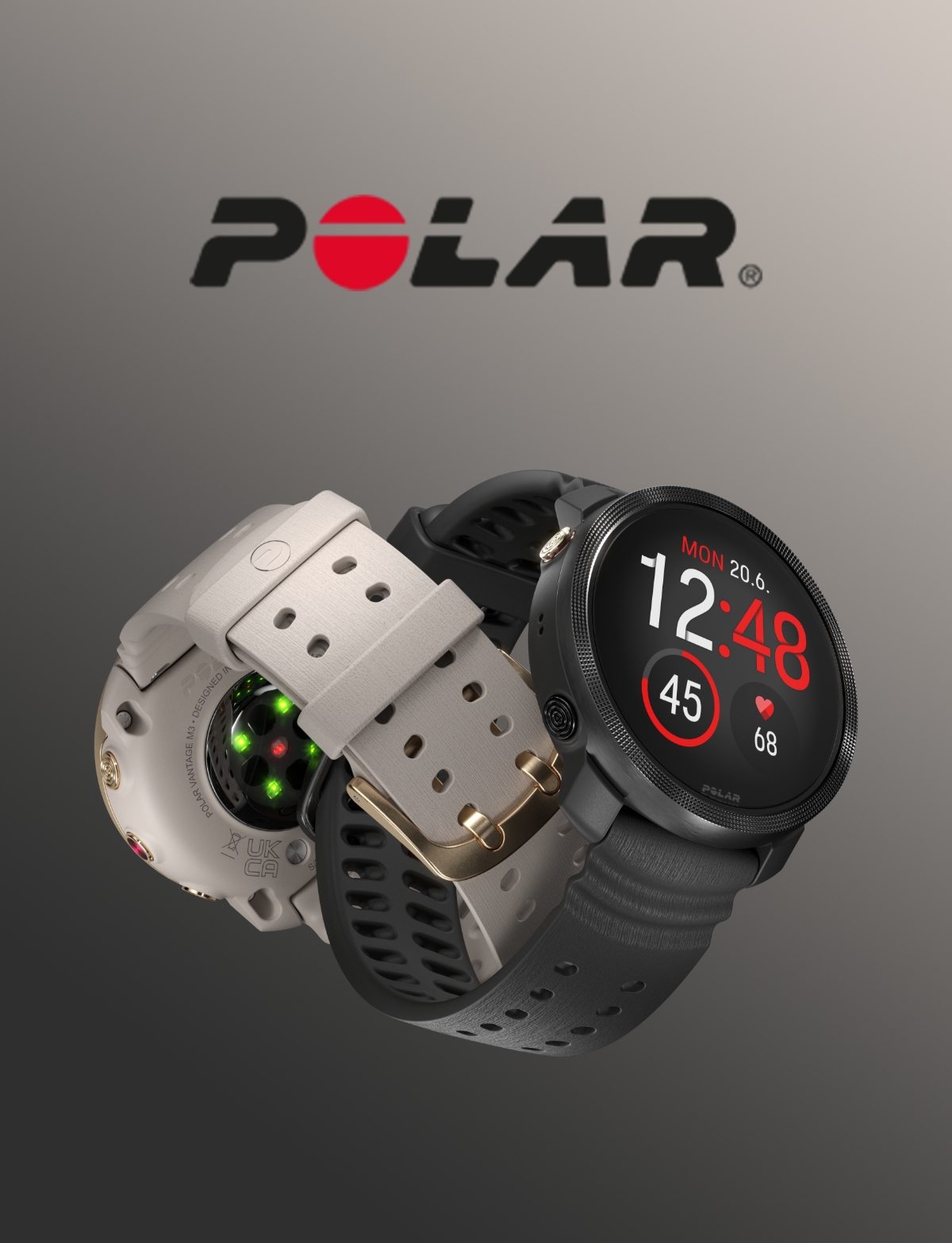 Polar Vantage M3 -älykello monilajiseurantaan, greige/kulta S-L - Power.fi