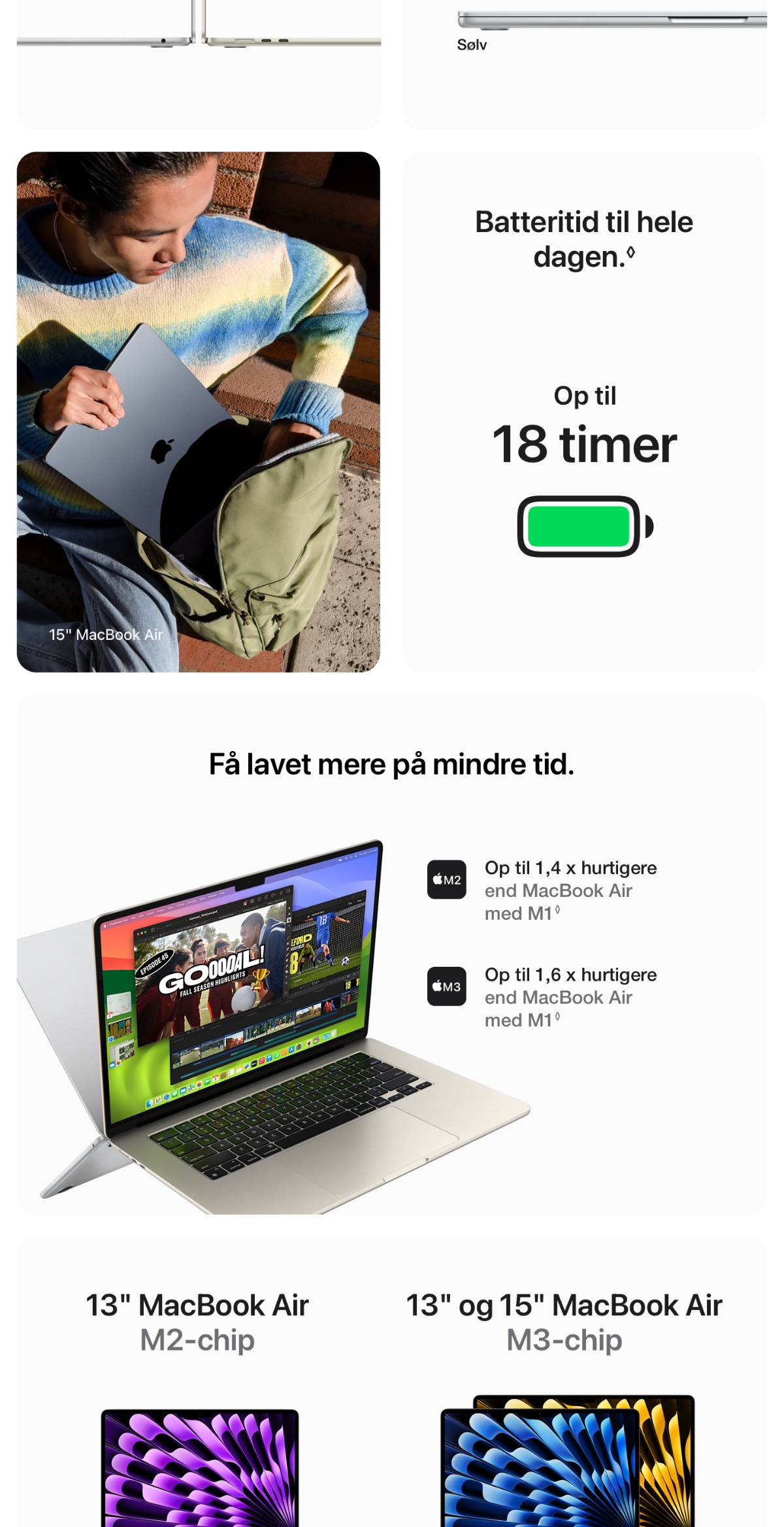 Apple MacBook Air (2024) MRXv3DK/A 13" 256 GB, Midnat - POWER.dk