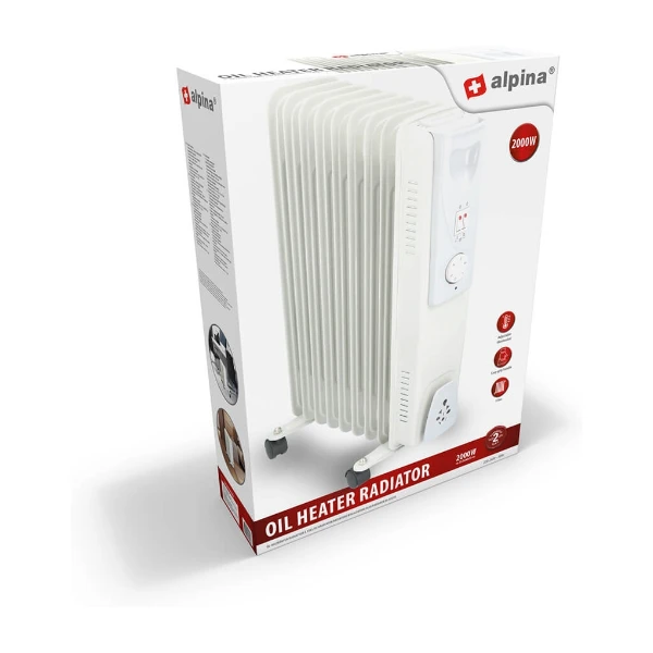 Alpina oljeovn 2000W, hvit - Power.no