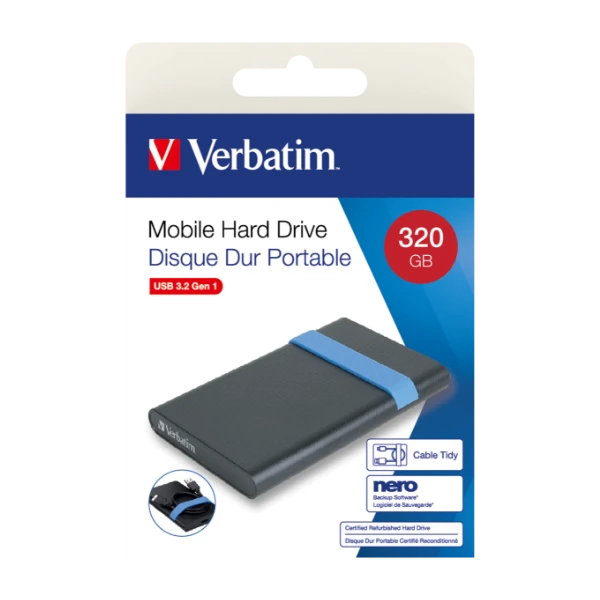 refurbished Verbatim Mobile Hard Drive 320 GB ekstern harddisk - Power.dk