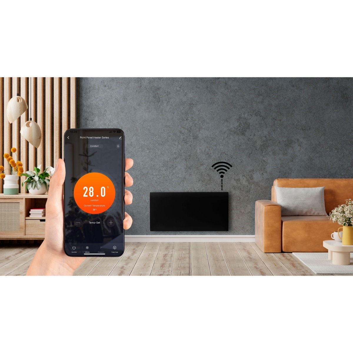 Point POPANW1000B panel heater, black - Life made easier