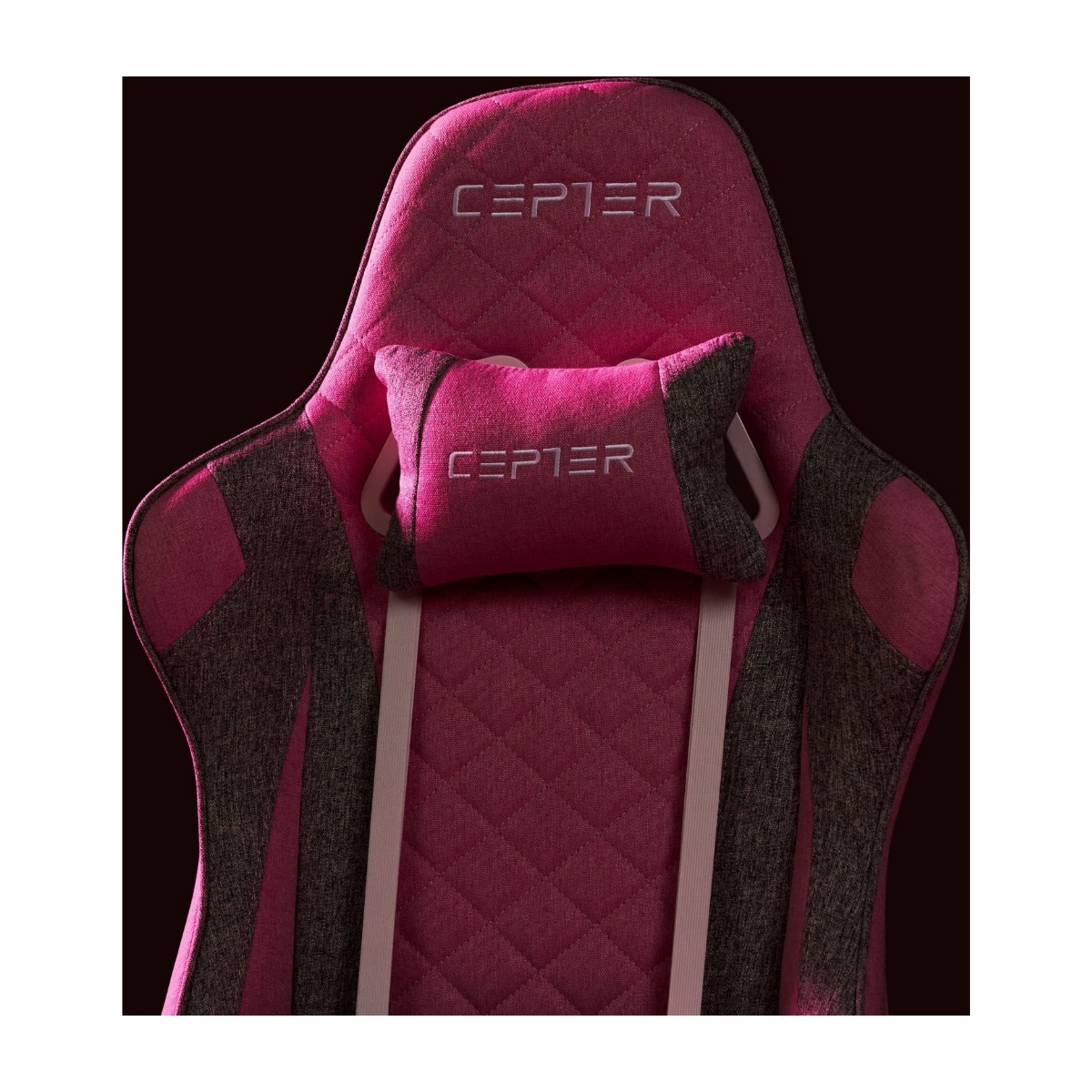 CEPTER ROGUE FABRIC GAMING CHAIR - PINK & GREY - CEPTER