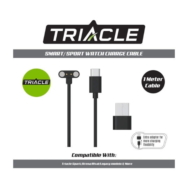 Triacle USB-C-latauskaapeli Triacle Arena/Spark/Rival/Legacy -kelloihin ...