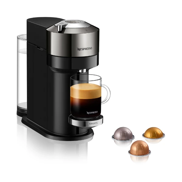 Nespresso Vertuo Next Deluxe kapselmaskin By Krups, krom - Power.se