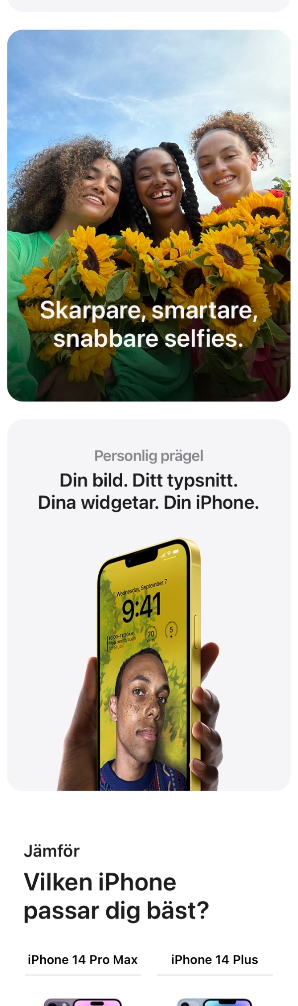 Apple iPhone 14 128 GB, Midnatt - Power.se