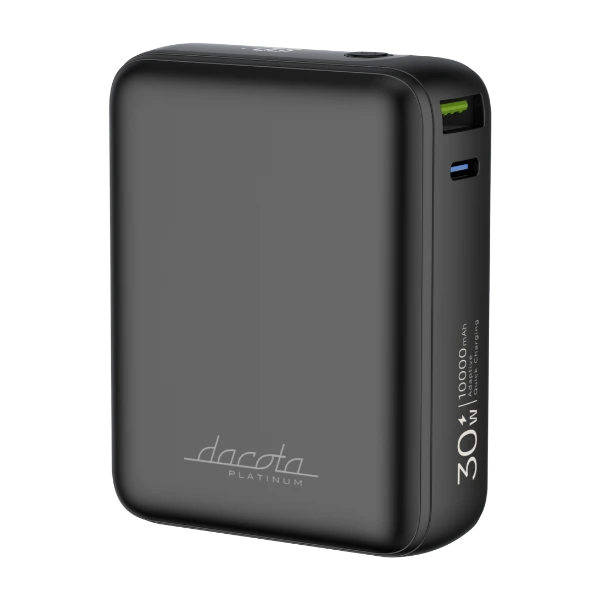 Dacota Platinum AM10 30 W powerbank 10 000 mAh, svart - Power.no