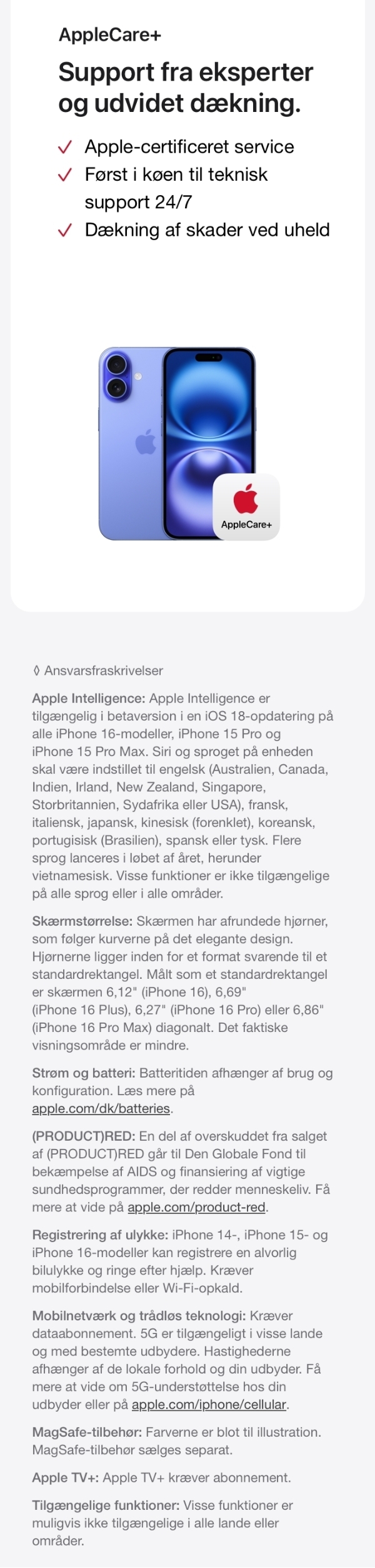 Apple iPhone 16 128 GB, hvid - POWER.dk