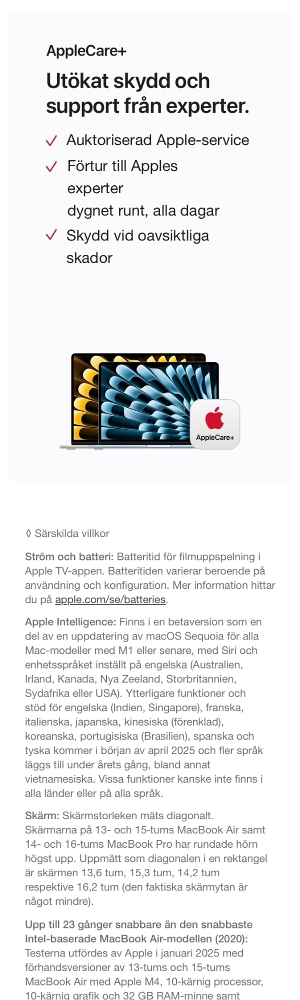 Apple MacBook Air 13" (2025, M4) 16/256 GB, midnatt - Power.se