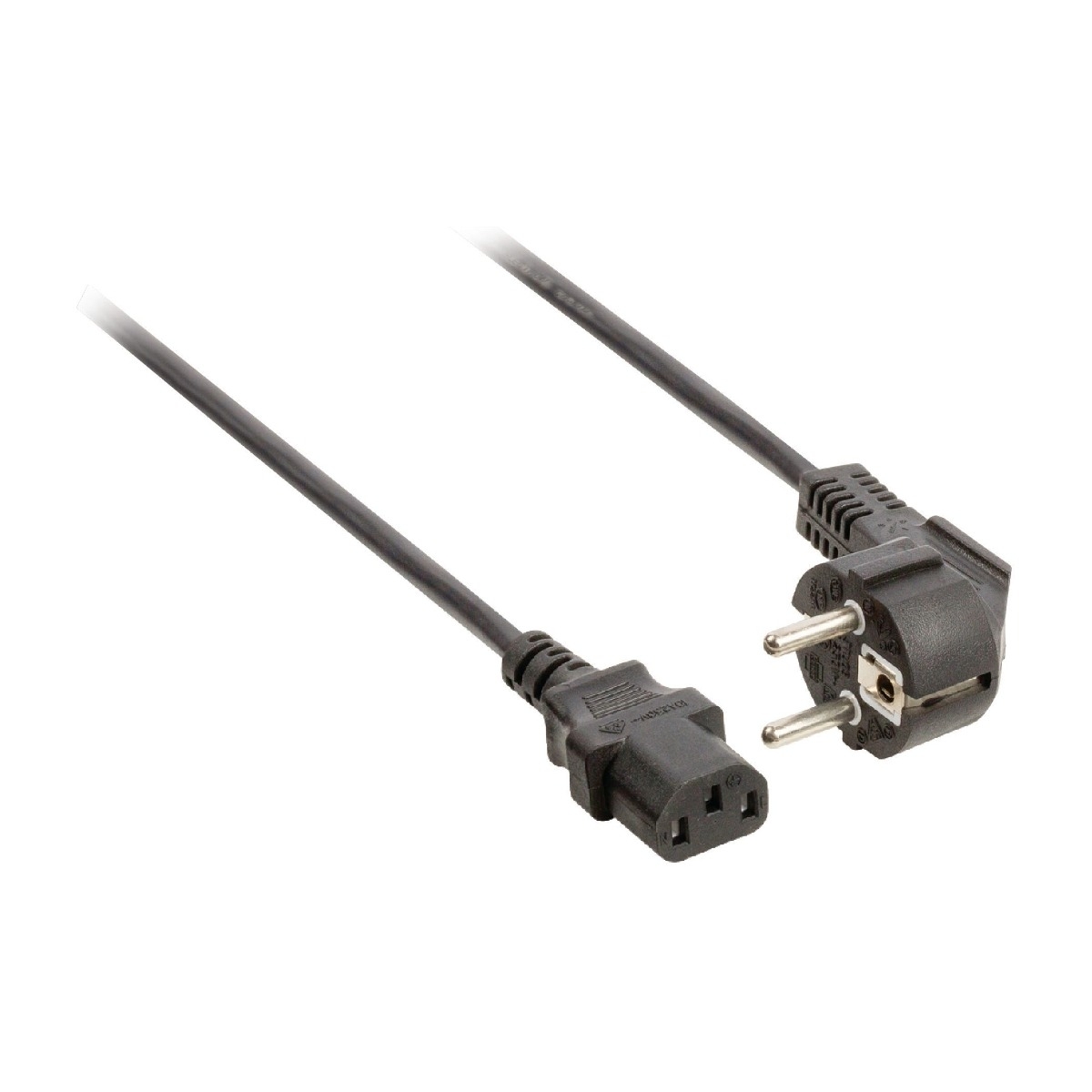 Valueline Schuko AngLED C13 5M, black - Power.no