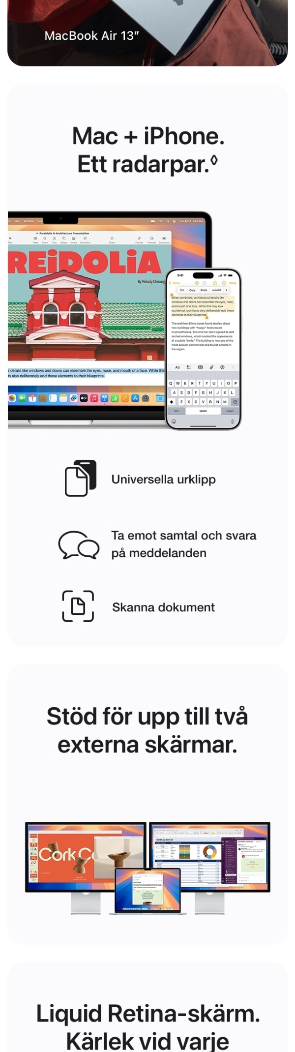 Apple MacBook Air 13" (2025, M4) 16/256 GB, midnatt - Power.se