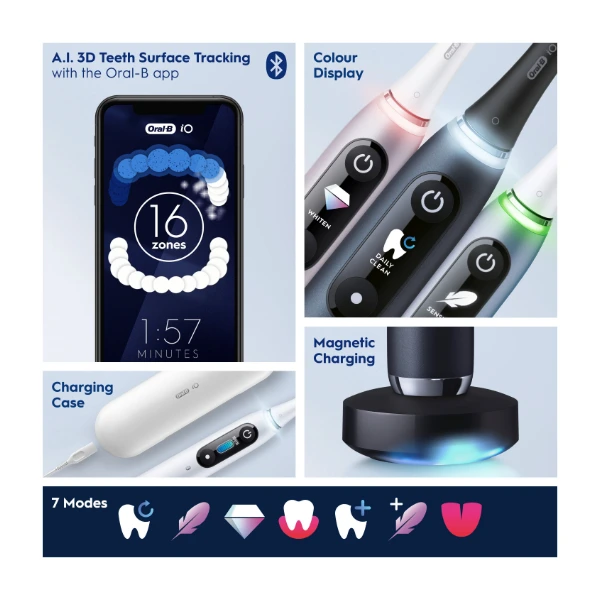 Oral-B IO9 Duo pack dobbelt pakke elektrisktandbørste, Black Onyx/rose ...