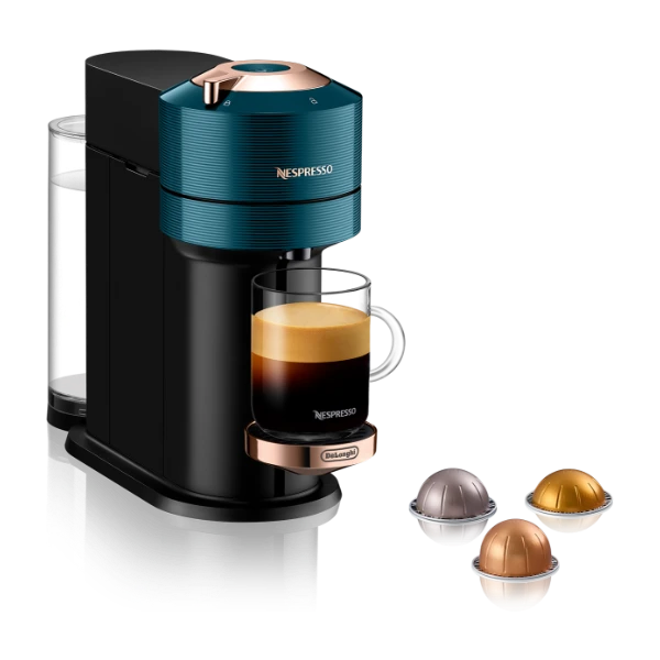 Nespresso Vertuo Next kapselmaskin By Delonghi, Luxury teal - Power.no